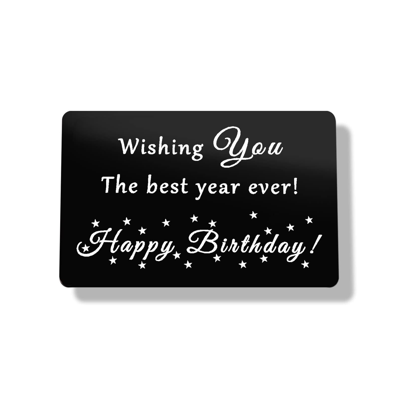 Happy Birthday Gift Card for Women Men Metal Engraved Wallet Card Insert Birthday Gifts Ideas for Friend Engraved Wallet Card Present for Mom Dad Grandpa Grandma Sister Aunt Son Brother Daughter