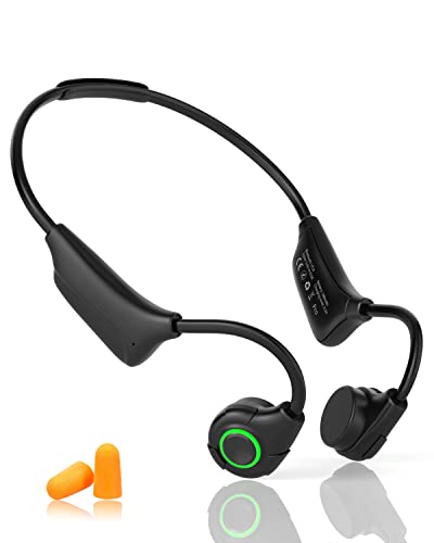 Spodus Bone Conduction Headphones, Bluetooth 5.0 Open-Ear Sport Headphones, Waterproof Wireless Earphones for Running Cycling Yoga Hiking Swiming, Built-in Mic, with 32G Memory