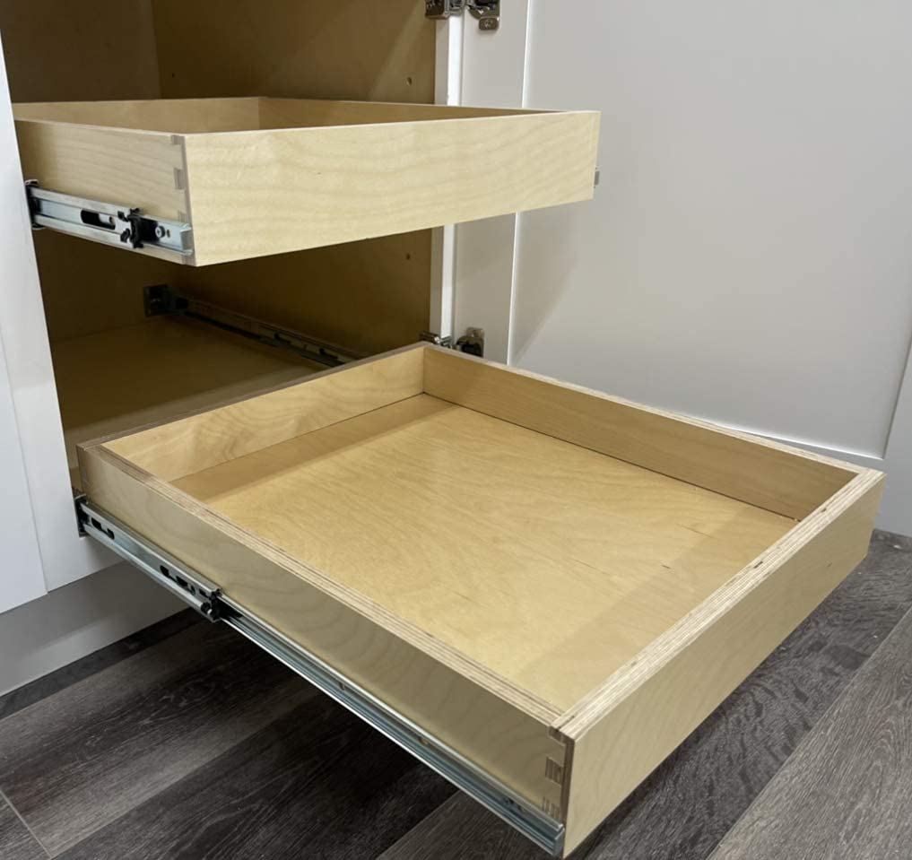 Sublime Design | 15" Wide | Pull Out Tray | Baltic Birch Drawer for Kitchen Cabinets | Slide Out Shelves | Roll Out Cabinet Organizer