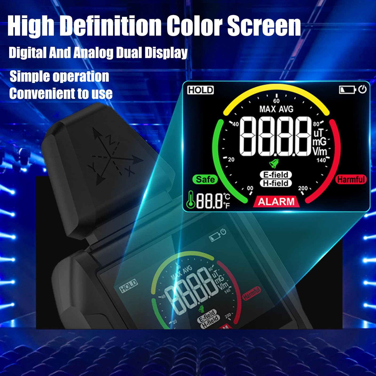 Sutlumisi EMF Meter - Digital Electromagnetic Field Radiation Detector, Hand-Held Digital Digital LCD EMF Detector, Great Tester for Home EMF Inspections, Office, Outdoor, Ghost Hunting