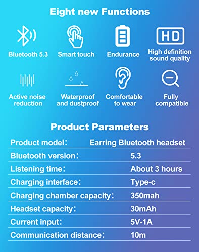 FORSINING Mini Bone Conduction Earphones Open Ear Wireless Earbuds with Earhooks Clip-on Headphones Bluetooth 5.3, Sport Music Running Earpiece,for Android & iPhone, White