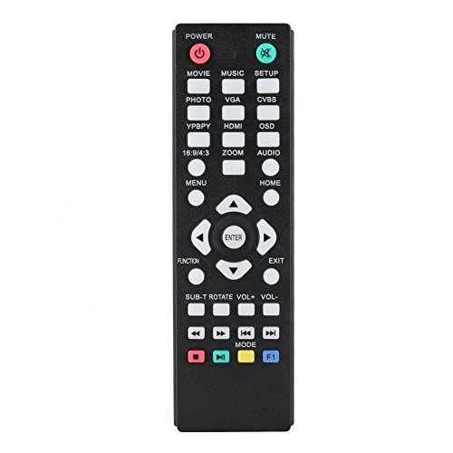 1080p HD Media Player, Mini MP4 Player Stereo Surrounding Sound with AV/HDMI/VGA/YPbPr Output with Remote Control Supports SD Cards and USB Drives Devices(US Plug)