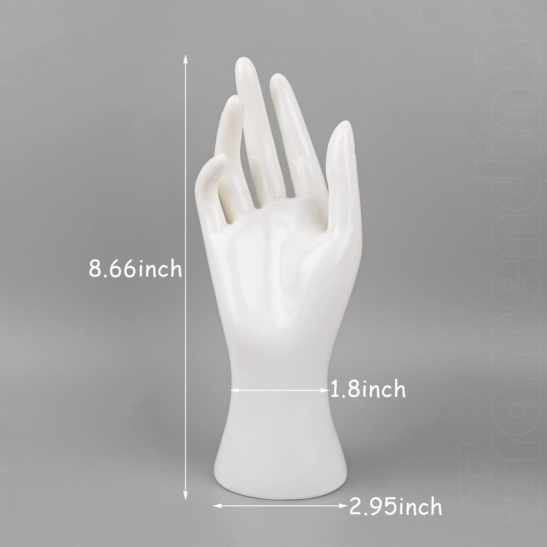 Framendino, Female Mannequin Hand Jewelry Display Holder Stand for Bracelet Necklace Ring Plastic (Black & White Flesh, 3 Pack)