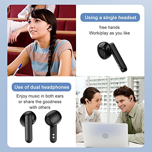 Hoseili 【2022new editionBluetooth Headphones.Bluetooth 5.2 Wireless Earphones in-Ear,LED Power Display IPX7 Waterproof Band Microphone Touch Control Portable Charging Case for iOS Android PC. YJ1