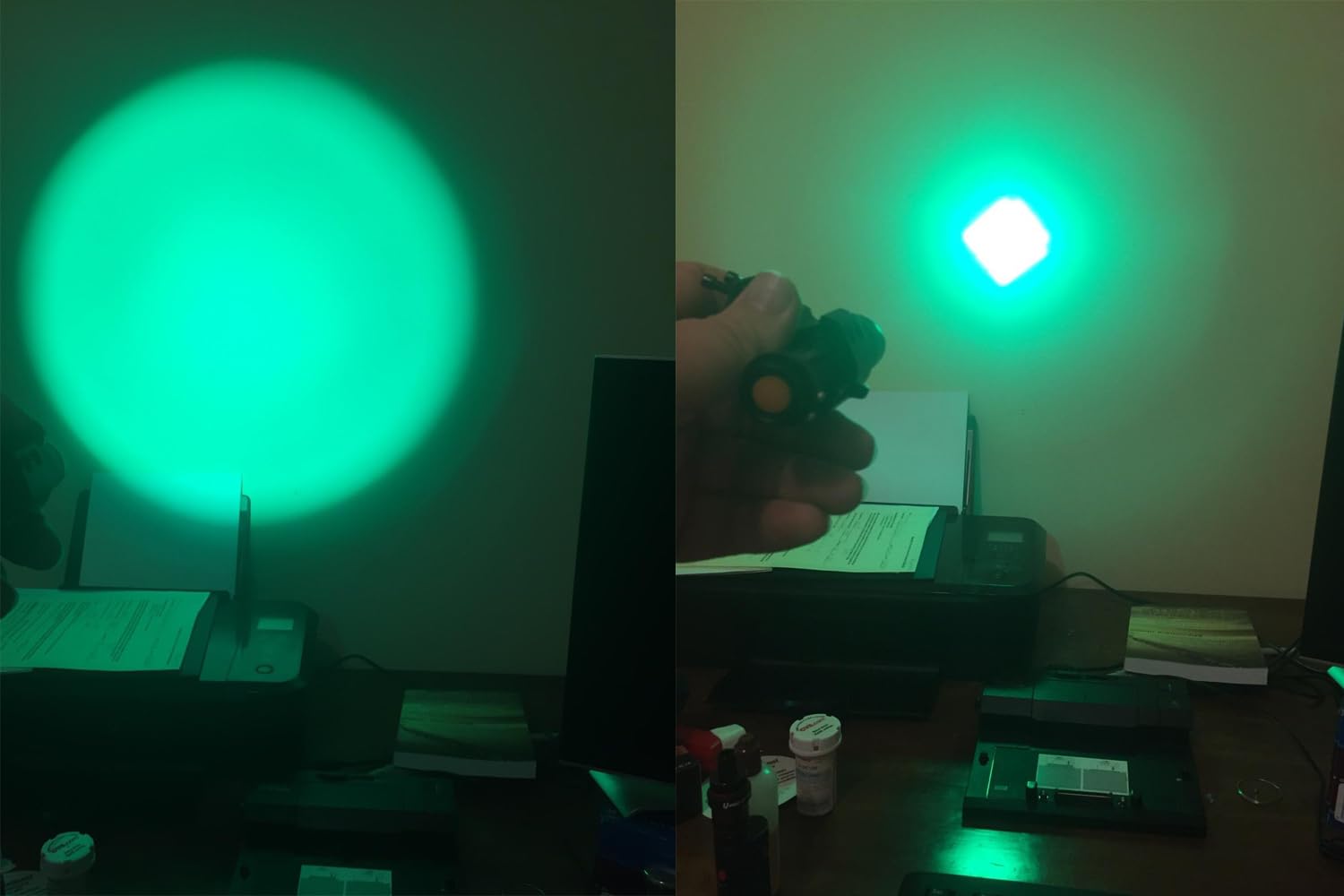 Ulako Single 1 Mode Zoomable LED 150 Yard Green Light Flashlight Torch for Fishing Hunting Detector