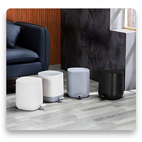 DTSE9 Garbage can for Bedroom Plastic Foot-Operated Trash Can Wastebasket,Silent Closing Lid,Garbage Container Bin for Bathroom,Bedroom,Removable Liner Bucket Indoor Trash Can (Color : White)