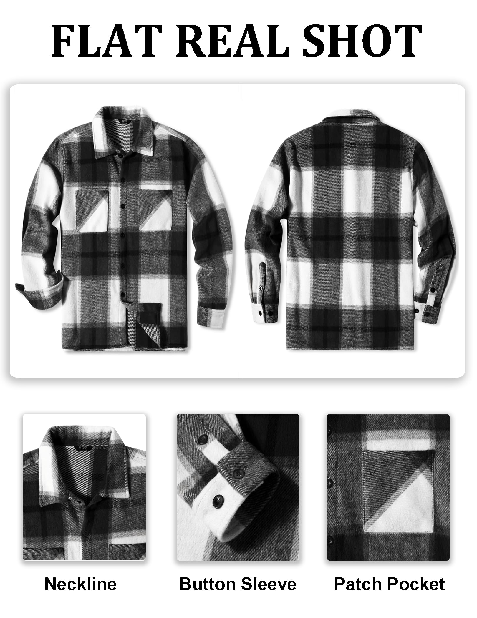 COOFANDY Men's Flannel Shirt Jacket Casual Button Down Plaid Shirt Long Sleeve Work Shirts for Men