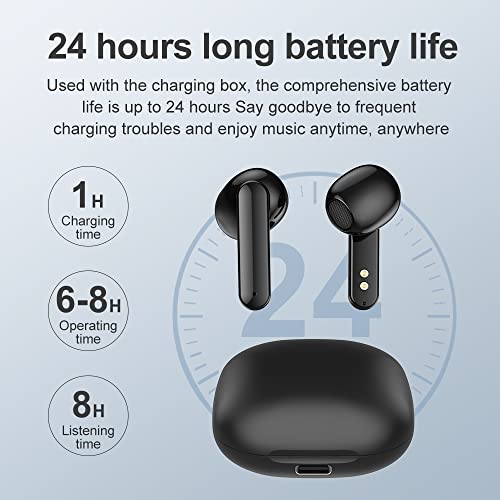 Hoseili 【2022new editionBluetooth Headphones.Bluetooth 5.2 Wireless Earphones in-Ear,LED Power Display IPX7 Waterproof Band Microphone Touch Control Portable Charging Case for iOS Android PC. YJ1