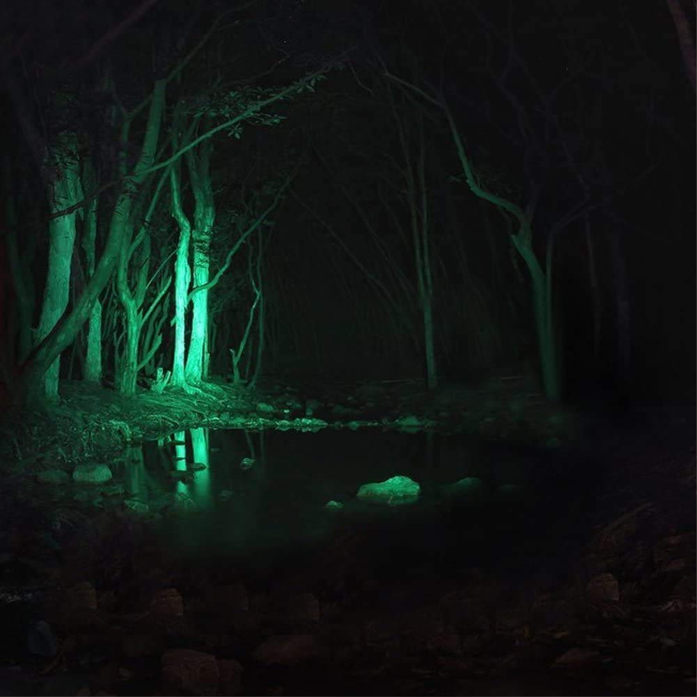 Ulako Single 1 Mode Zoomable LED 150 Yard Green Light Flashlight Torch for Fishing Hunting Detector