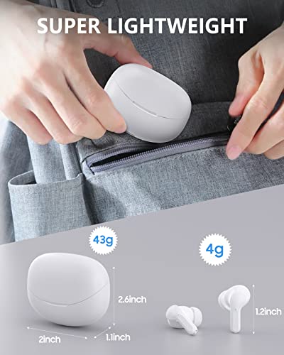 Eumspo Wireless Earbuds Bluetooth V5.1 Earbuds 35H Playtime Stereo Sound in-Ear Bluetooth Headphones Waterproof Touch Control Wireless Headphones with LED Charging Case for Sports Running Workout