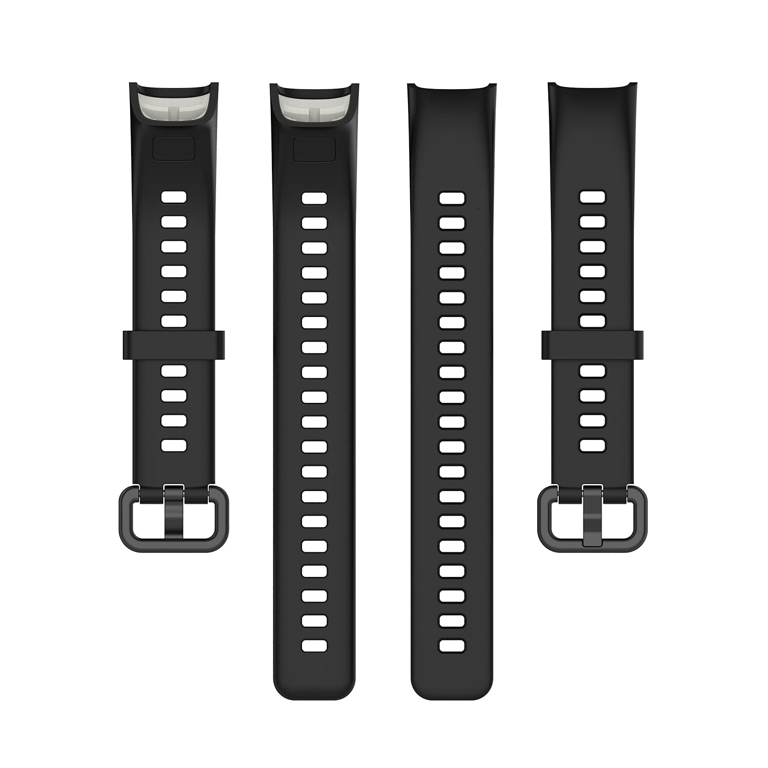 Huawei Band 4 & 5i Soft Silicone Waterproof Adjustable Sport Watch Strap Replacement Wristbands (Black)