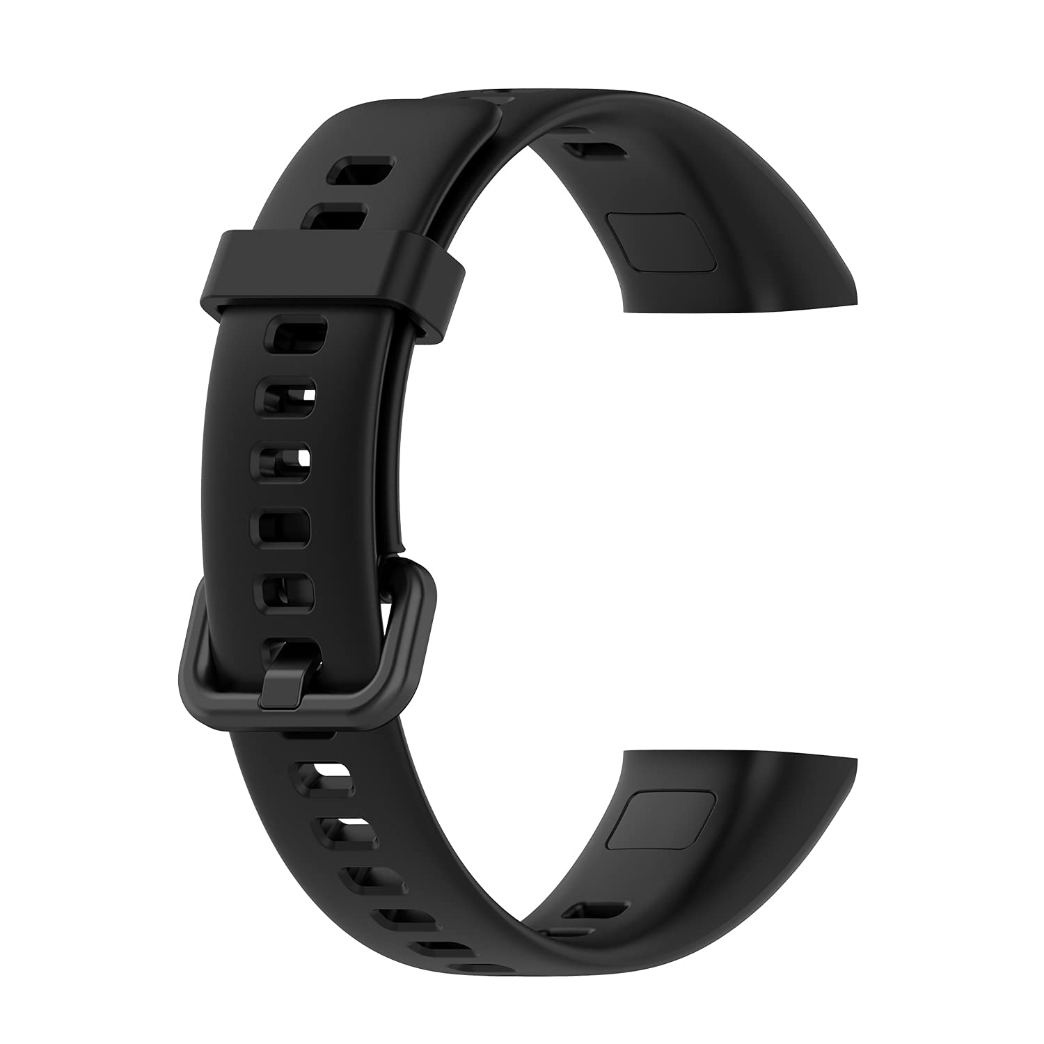 Huawei Band 4 & 5i Soft Silicone Waterproof Adjustable Sport Watch Strap Replacement Wristbands (Black)