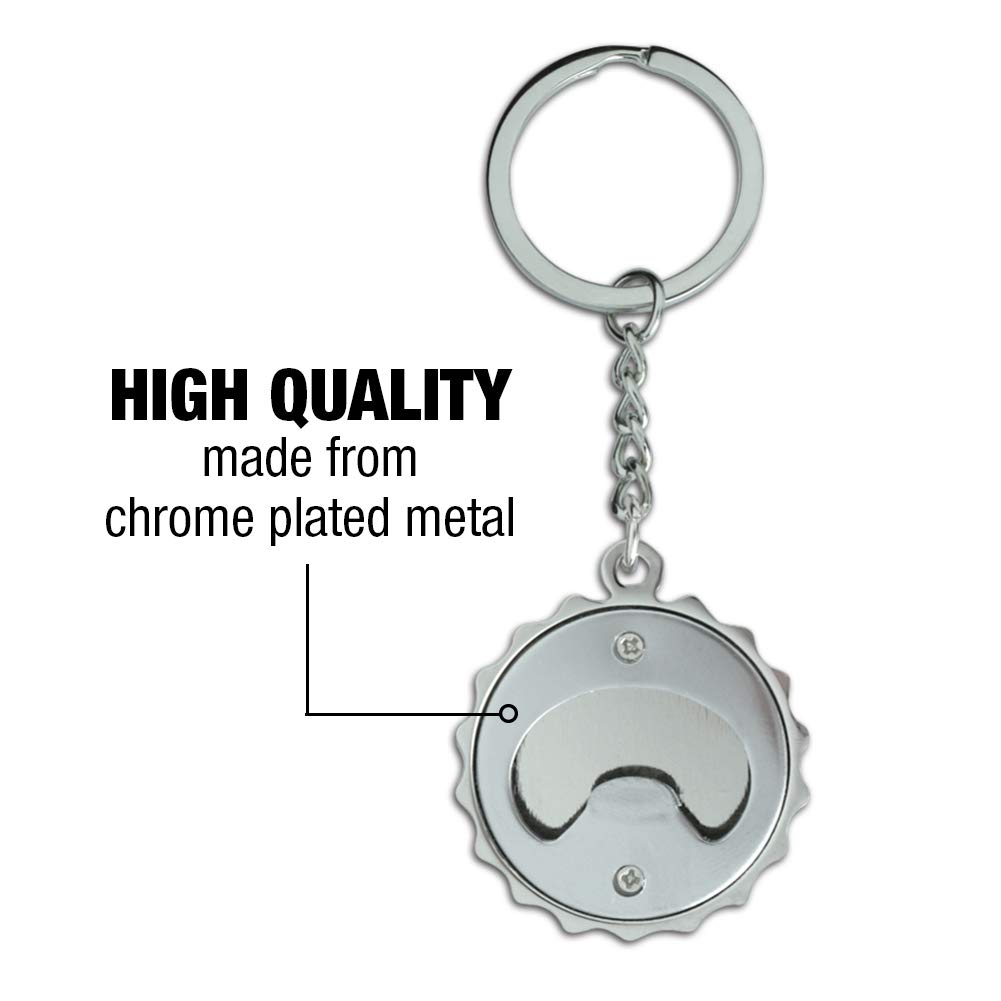 Santa's Favourite Keychain Chrome Plated Metal Pop Cap Bottle Opener