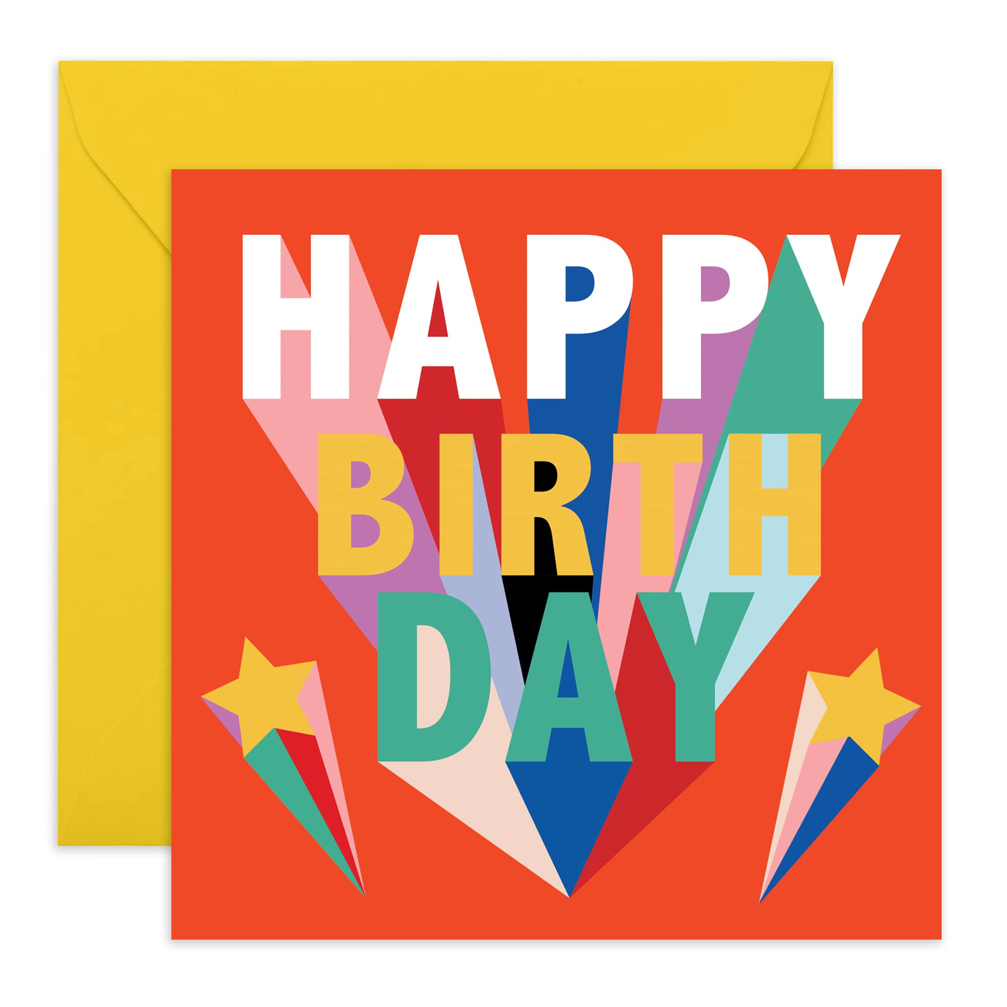 CENTRAL 23 Happy Birthday Card For Him Her Men Women - Happy Birthday Star - Birthday Greeting Cards For Mom Dad Daughter Son - Blank Card With Envelopes Comes With Fun Stickers