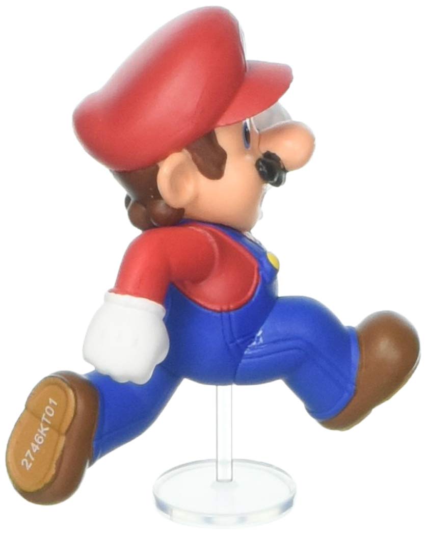 Jakks Pacific Year 2016 World of Nintendo Super Mario Series 2-1/2 Inch Tall Figure - Running MARIO with Display Stand