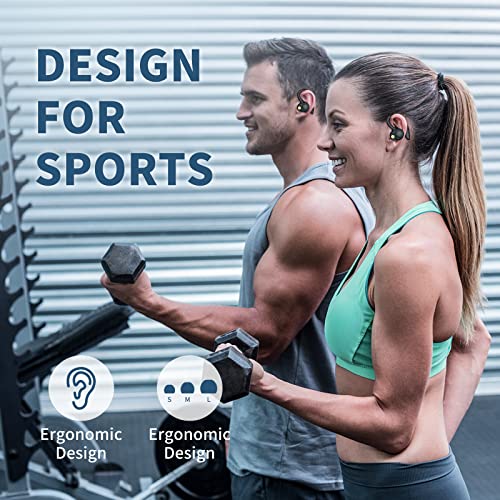 Wireless Earbuds Bluetooth5.2 Headphones 120H Playtime Ear Buds IPX7 Waterproof Bluetooth Earphones, Over-Ear Headphones with 800mAh Charging Case Touch Control for Sport/Running/Work/Gaming