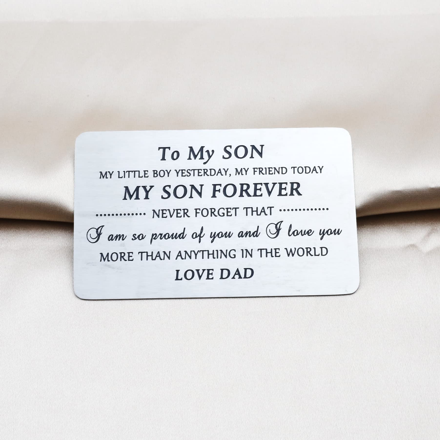 NC Wallet Card Insert for Son Daughter from Mom Dad Inspirational Birthday Graduation Wedding Christmas Gifts for Daughter Son (MY LITTLE SON)