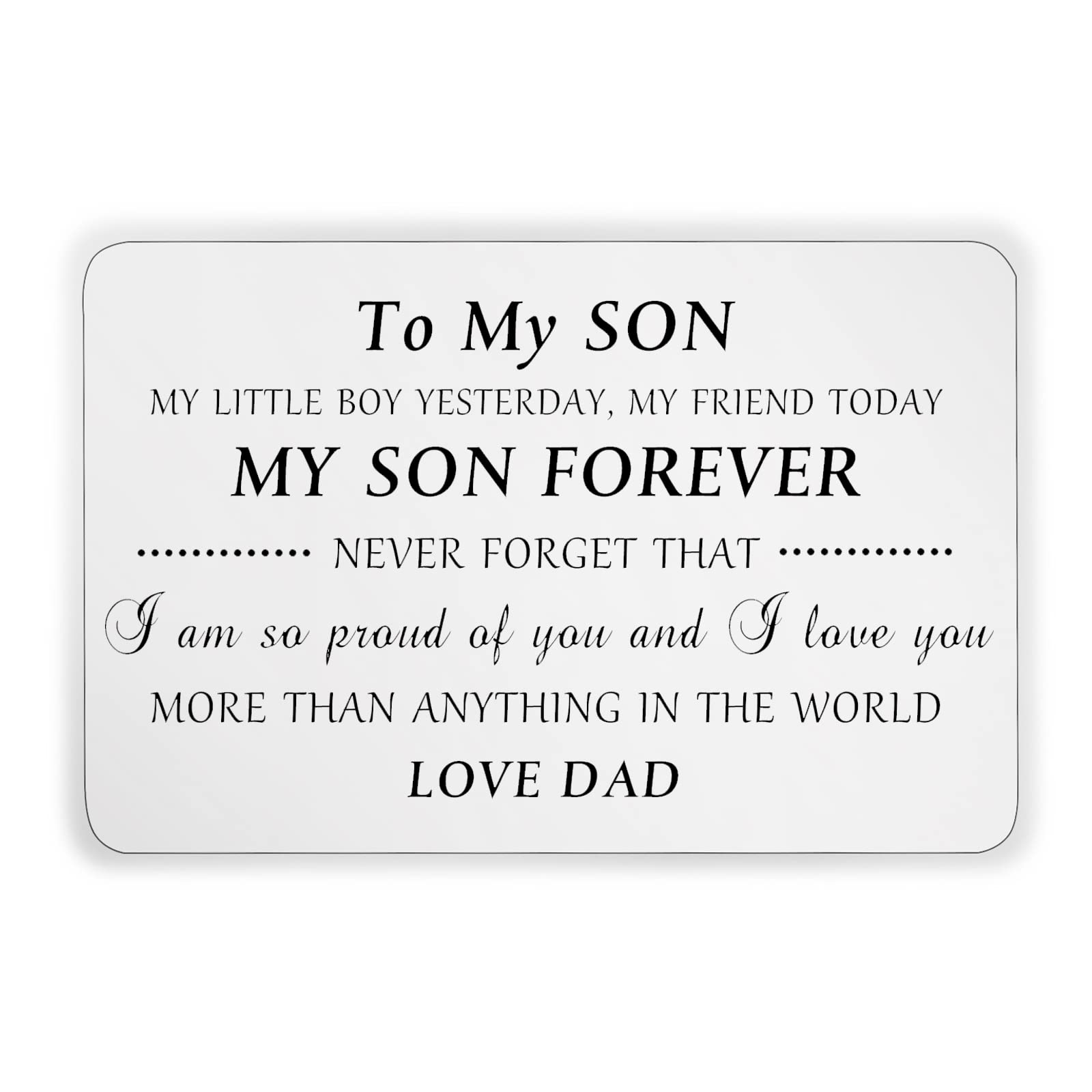 NC Wallet Card Insert for Son Daughter from Mom Dad Inspirational Birthday Graduation Wedding Christmas Gifts for Daughter Son (MY LITTLE SON)