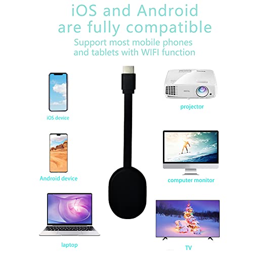 Pilarmuture Wireless Display Dongle Adapter,4K HD Wireless Display Adapter,Screen Mirroring Display Dongle,Wireless WiFi Portable Screen Mirroring Projector,Compatible with DLNA/Mirracast