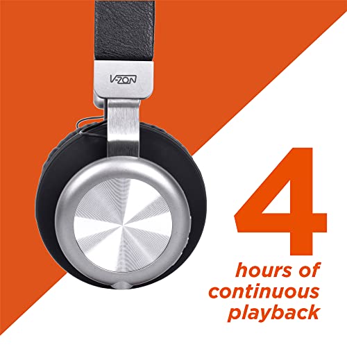 VZON Bluetooth Headphones, Lightweight Wireless Headphones with Microphone & Easy Controls, Over-Ear Headphones with Rechargeable Battery