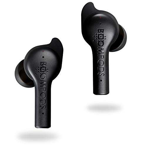 BoomPods Bassline ANC True Wireless β Active Noise Cancelling Bluetooth in-Ear Headphones, Water/Sweat Resistant, Compact Travel Charging Case (Black)