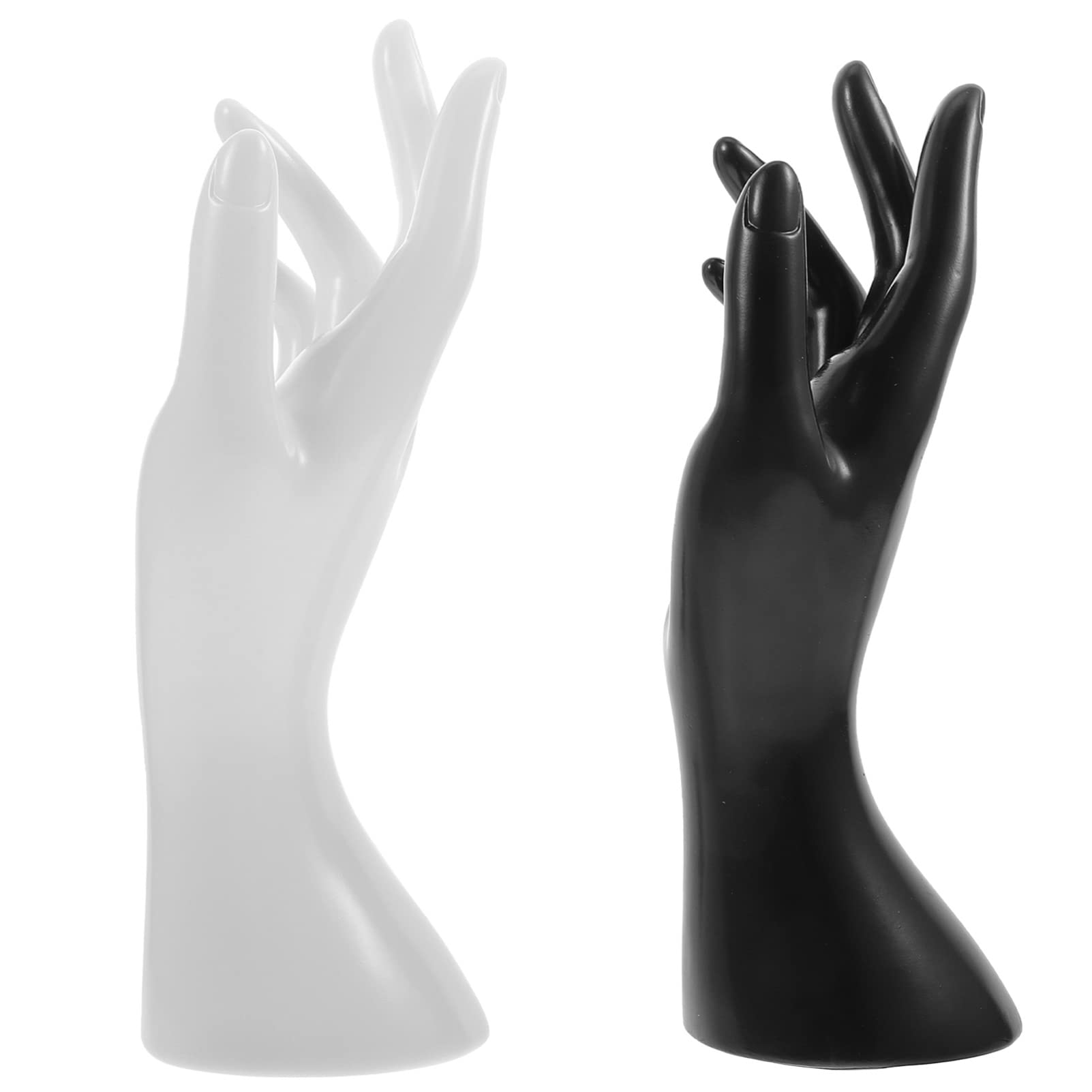 Cabilock 2pcs Hand Mold Ornaments Hand Jewelry Display Holder Mannequin Hand Display Necklace Holder Desktop Stand Bracelet Display Stand Female Mannequin Vinyl Human Body Wristband White