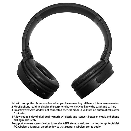 Turquoise Wolf Mobile Wireless Bluetooth Customized Over Ear Headphones Black