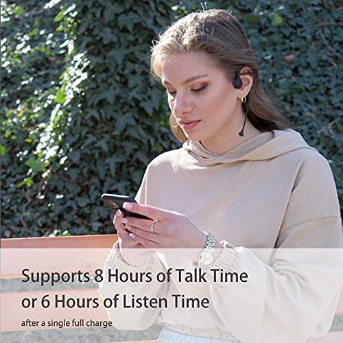 YouthWhisper Bone Conduction Bluetooth Headphones, Open-Ear Headphones with Noise-Canceling Microphone, Wireless Headset for Work, Learning, Running, Driving(Pro)
