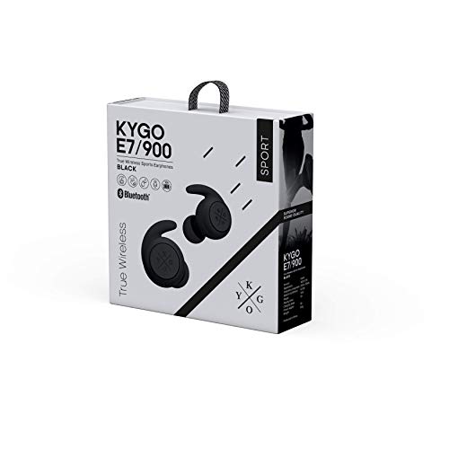 Kygo Life E7/900 | Bluetooth Earbuds with Charging Case, IPX7 Waterproof Rating, Built-in Microphone, Autopairing with Comply Foam Tips (Black)