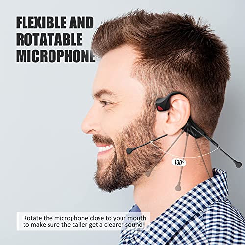 YouthWhisper Bone Conduction Bluetooth Headphones, Open-Ear Headphones with Noise-Canceling Microphone, Wireless Headset for Work, Learning, Running, Driving(Pro)