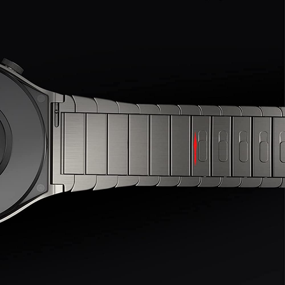 VeveXiao Strap Compatible with Huawei Watch 3/3 pro/ GT 46mm/GT2 Pro/GT2 46mm, 22mm Stainless Steel Replacement Strap for Samsung Galaxy Watch 46mm/Galaxy watch 3 45mm/Gear S3 Band (Titanium Grey)
