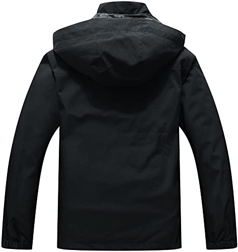 MOERDENG Men's Waterproof Rain Jacket Outdoor Lightweight Raincoat for Hiking Travel