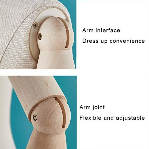 Tailors Dummy Mannequins Female Tailors Dummy Mannequin Dressmakers Dummies Fashion Students Display Bust Torso Wood Arm Adjustable for Clothing Display Stand Dressform Mannequin