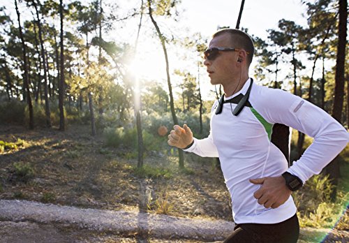Lucid Audio HLT-NHE-BT-P Amped HearBand Sound Amplifying Bluetooth Neckband Earbud Headphones - White/Gray, Standard