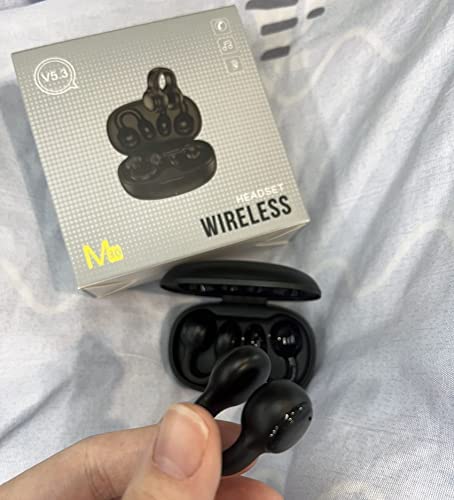 TWS Bluetooth 5.3 Earphones Wireless Headphones Ear Hook HiFi Stereo with Mic Sports Waterproof Headsets Earbuds Noise Reduction (White)