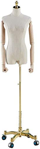 Tailors Dummy Mannequins Female Tailors Dummy Mannequin Dressmakers Dummies Fashion Students Display Bust Torso Wood Arm Adjustable for Clothing Display Stand Dressform Mannequin