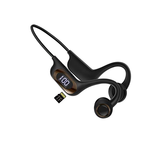 TWIFER Sport Wireless Headsts Bone Conduction Bluetooth Headphones with Battery Digital Display, Hand Free Waterproof Headphones with Microphone for Running Cycling Yoga