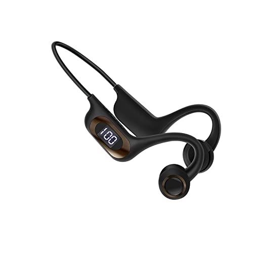 TWIFER Sport Wireless Headsts Bone Conduction Bluetooth Headphones with Battery Digital Display, Hand Free Waterproof Headphones with Microphone for Running Cycling Yoga