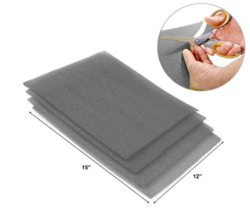 Dualplex® Fruit & Veggie Life Extender Liner for Fridge Refrigerator Drawers, 12x15 Inches (4 Pack) – Extends The Life of Your Produce & Prevents Spoilage (Grey)