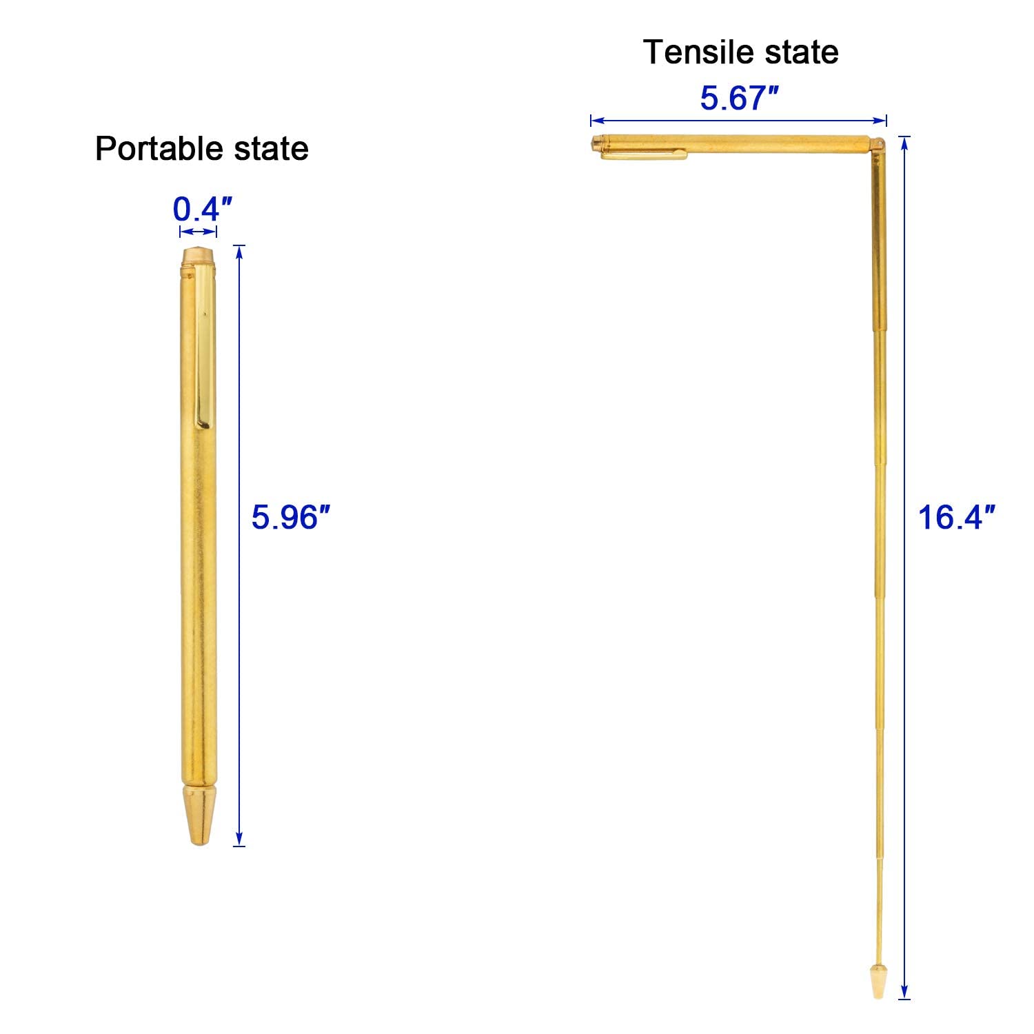 Best Combination Dowsing Rods Copper- 2PCS. 99.9% Pure Copper - Water Divining, Energy Healing, Paranormal, Gold, Yes No Questions. 15cm*56cm*0.9cm Non-Toxic 。 Gift feng Shui Compass