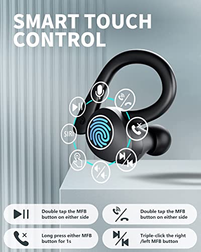 EUQQ Wireless Earbuds Bluetooth 5.3 Headphones for Sports 50Hrs Playtime HiFi Stereo Earphones Noise Cancelling Bluetooth Wireless Ear Buds with Mic for Running audifonos Bluetooth inalambricos