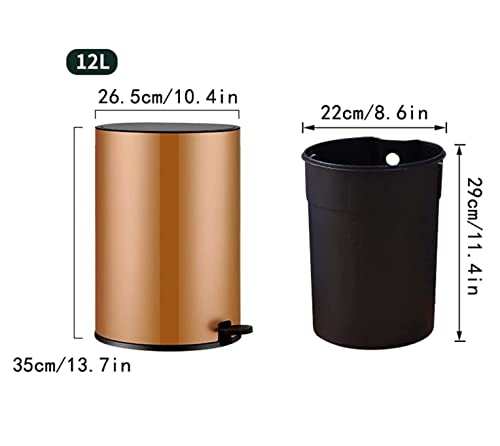 HALAHAI Trash Can Trash Bin Step Trash Can Wastebasket Garbage Container Bin Removable Liner Bucket Step Trash Bin Living Room Garbage Bin (Color : White, Size : 26.5 * 35cm)
