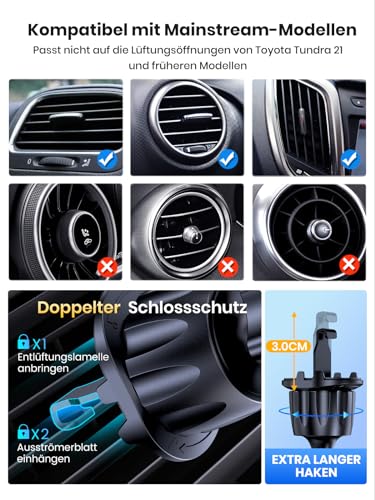 TOPK Phone Holder Car, Magnetic Phone Holder for Car, Upgrade Hook Clip Air Vent Mount with Strongest Magnet for Cellphones