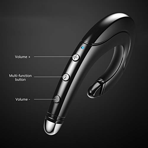 Wireless Bluetooth Headphone,Bone Conduction Ear Hook Bluetooth 5.0 HiFi Stereo Wireless Earphone Headset Deep Bass Built-in Mic,for Running/Gaming/Workout Black One Size