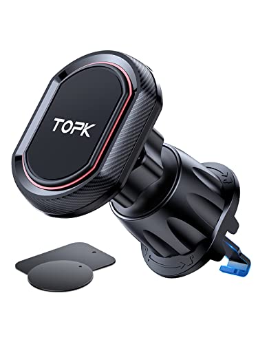 TOPK Phone Holder Car, Magnetic Phone Holder for Car, Upgrade Hook Clip Air Vent Mount with Strongest Magnet for Cellphones