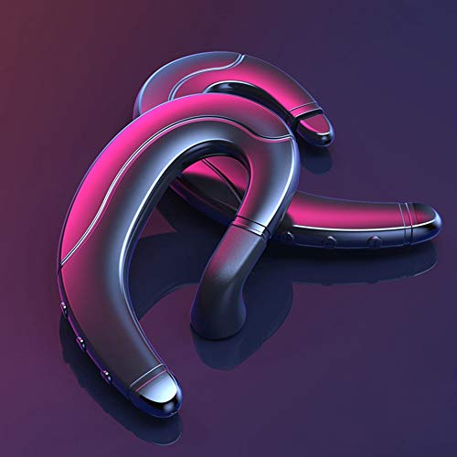 Wireless Bluetooth Headphone,Bone Conduction Ear Hook Bluetooth 5.0 HiFi Stereo Wireless Earphone Headset Deep Bass Built-in Mic,for Running/Gaming/Workout Black One Size