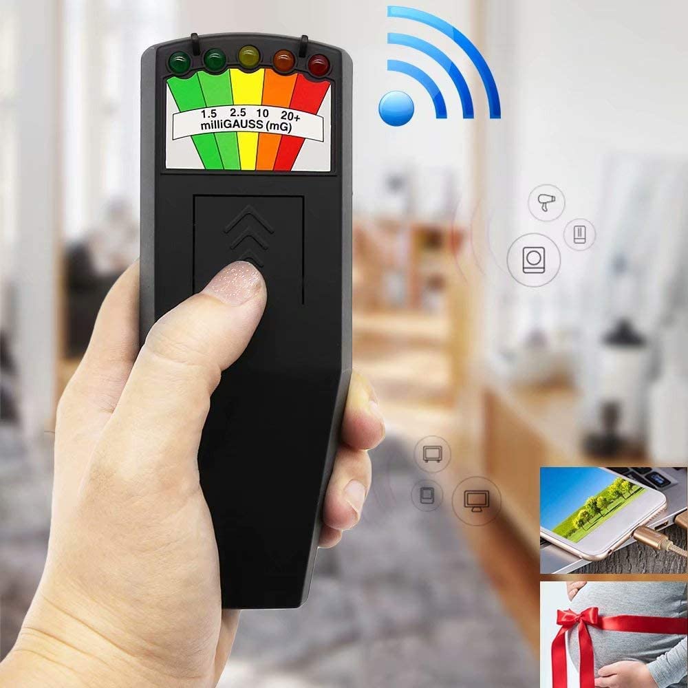 Jahyshow 2 Pack LED EMF Meter Magnetic Field Detector Ghost Hunting Paranormal Equipment Tester Portable Counter
