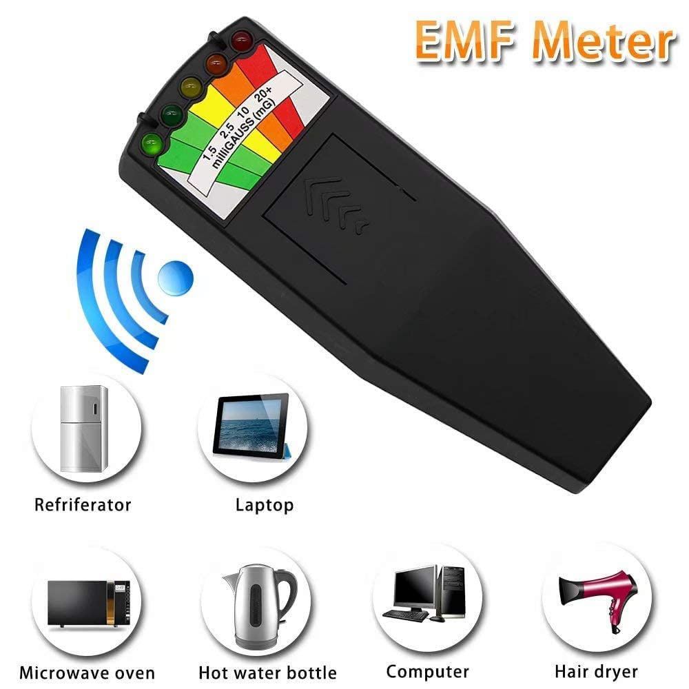 Jahyshow 2 Pack LED EMF Meter Magnetic Field Detector Ghost Hunting Paranormal Equipment Tester Portable Counter