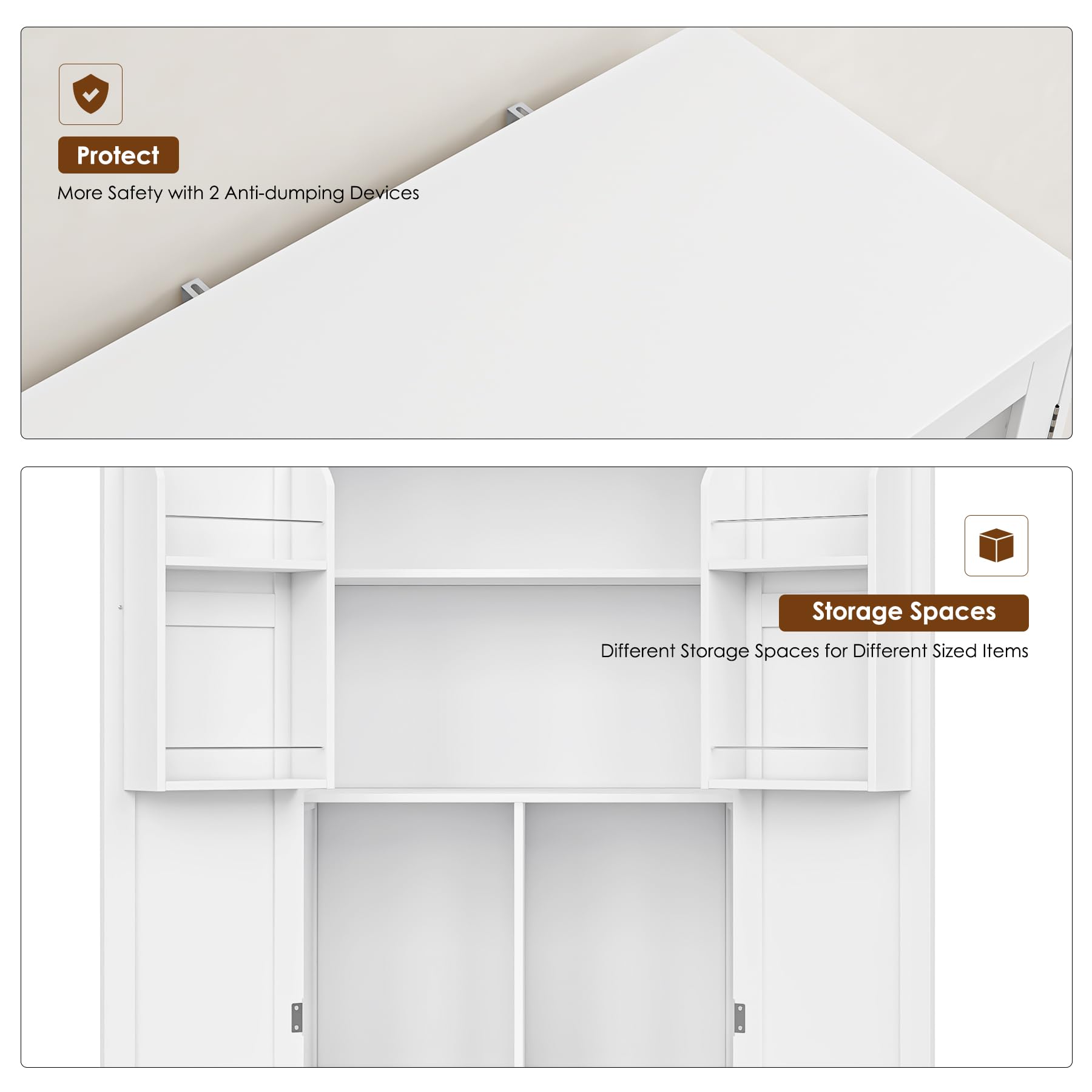 BOTLOG Tall Kitchen Pantry, 67-Inch High Freestanding Tall Cupboard Storage Cabinet with Glass Doors and Shelves, Modern Food Pantry Cabinet Cupboard White for Kitchen, Dining Room, Home bar