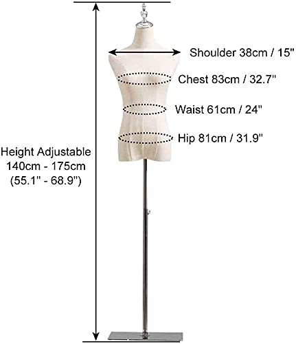 Tailors Dummy Mannequins Female Mannequin Extra - Mannequin Body Stand for Clothing Display/Room Decor/Store Window, with Metal Square Base Dressform Mannequin